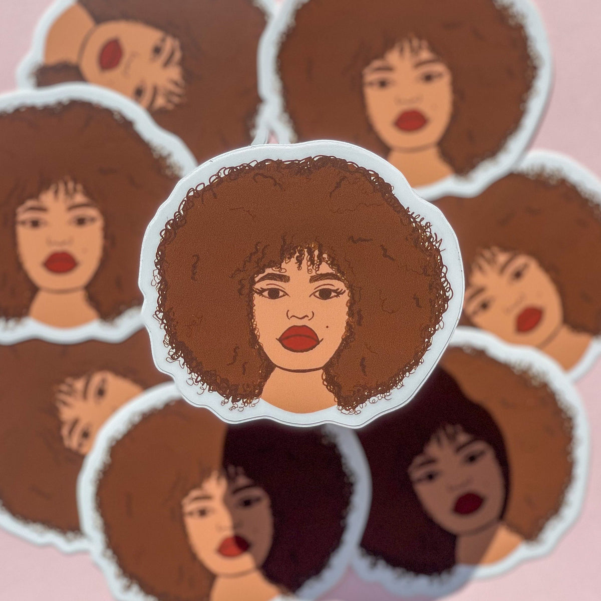 Curly Afro Black Woman Stickers – Shea Design Art